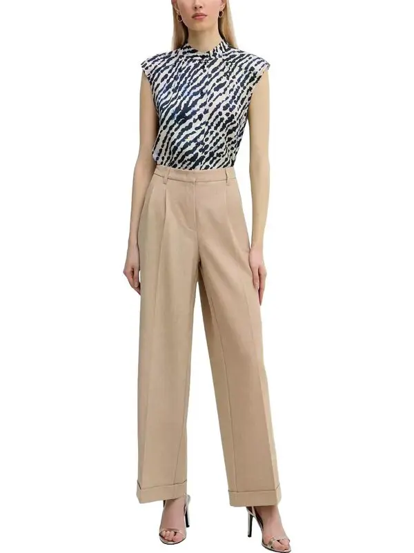 MARC AUREL Abstract-print Sleeveless Shirt - Neutrals