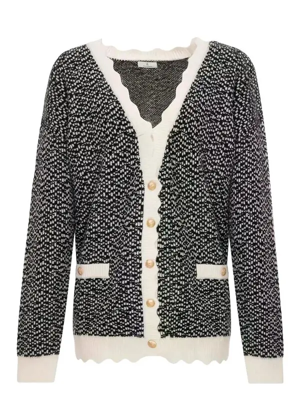 FRACOMINA Scallop-edge Knit Cardigan - Black