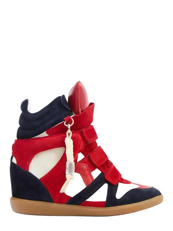 Isabel Marant Étoile Bekett Ring Suede Wedge Sneakers - Red