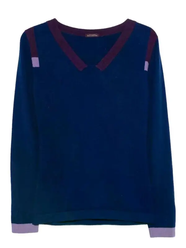 BALLANTYNE 2000s V-neck Cashmere Sweater - Blue