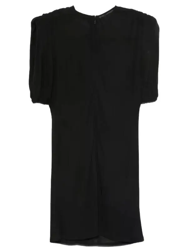 Versace 2000s Ruched-sleeve Midi Dress - Black
