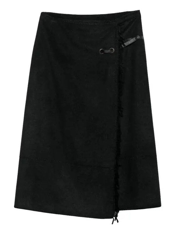 Rabanne 2000s Fringe-trim Wrap Skirt - Black