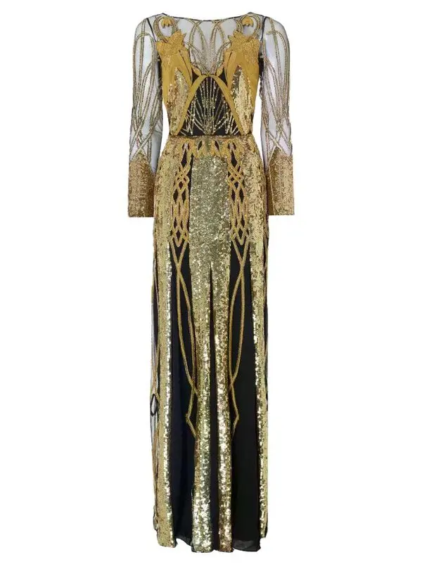 TEMPERLEY LONDON Perseus Tattoo Sequin-embellished Dress - Black