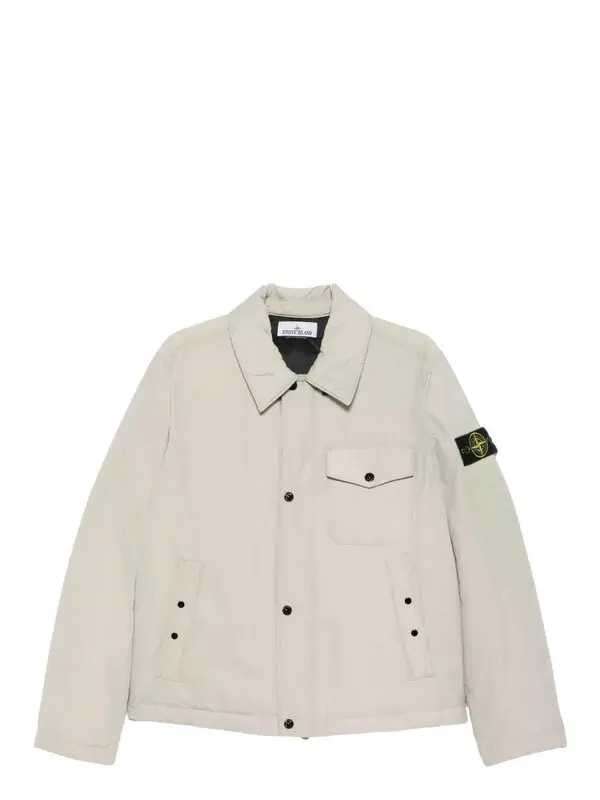 Stone Island Logo-patch Button-up Jacket - Neutrals