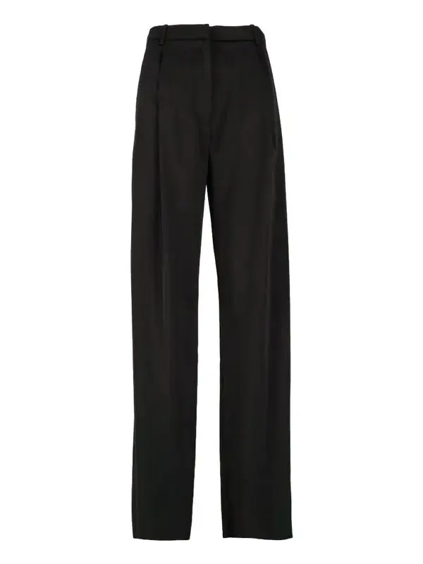 Emporio Armani Pleated Twill Trousers - Black