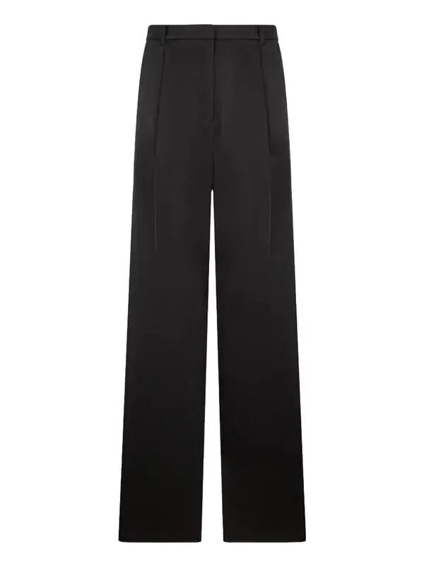 Emporio Armani Pleated Twill Trousers - Black
