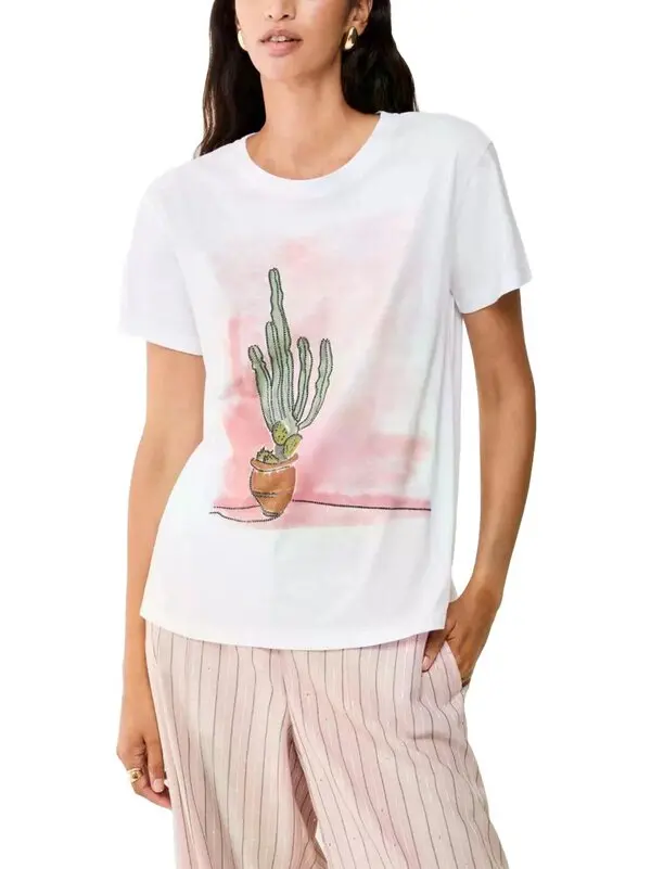 PENNYBLACK Cactus-print Short-sleeve T-shirt - White