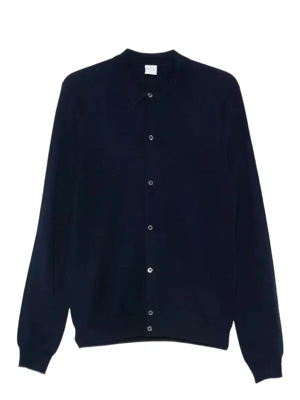 Aspesi Button-up Polo-collar Sweater - Blue