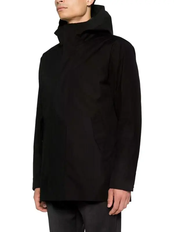ON THE BUND Hooded Zip-up Coat - Black