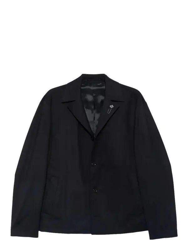 LARDINI Notched-lapel Single-breasted Blazer - Blue