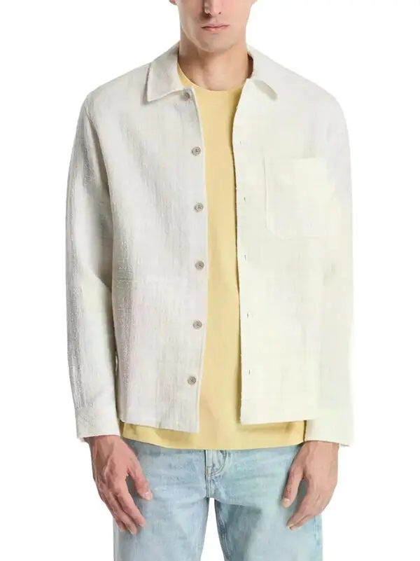SAMSOE SAMSOE Sadamon Gc Textured Chest-pocket Overshirt - Neutrals
