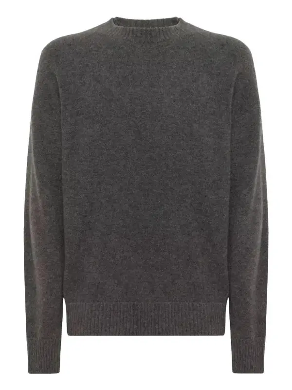 LANEUS Crew-neck Knitted Sweater - Grey