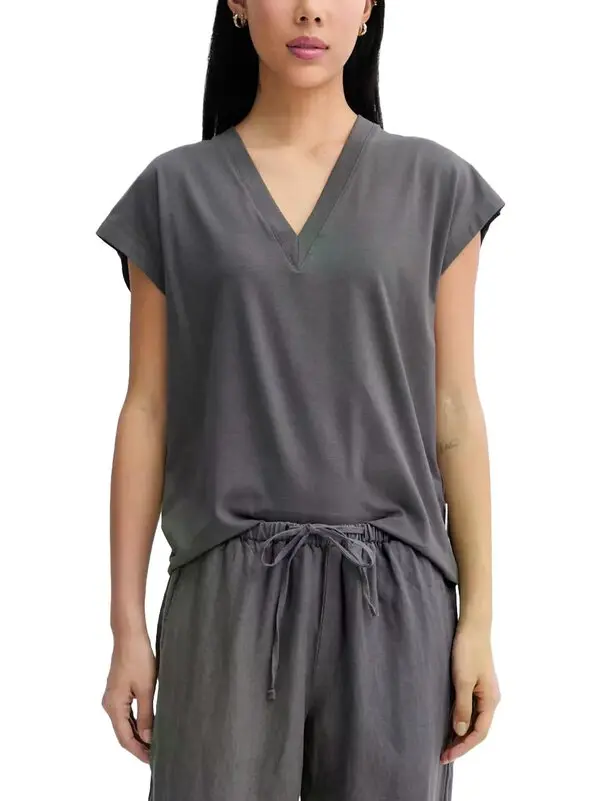 Marc O'polo V-neck Cap-sleeve T-shirt - Grey