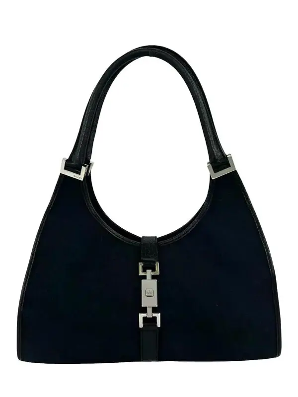 Gucci 20th Century Canvas Jackie Bardot Shoulder Bag - Black