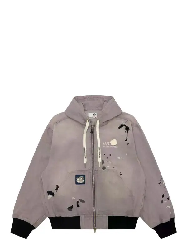 AAPE BY *A BATHING APE Paint-splatter Drawstring-hood Jacket - Grey