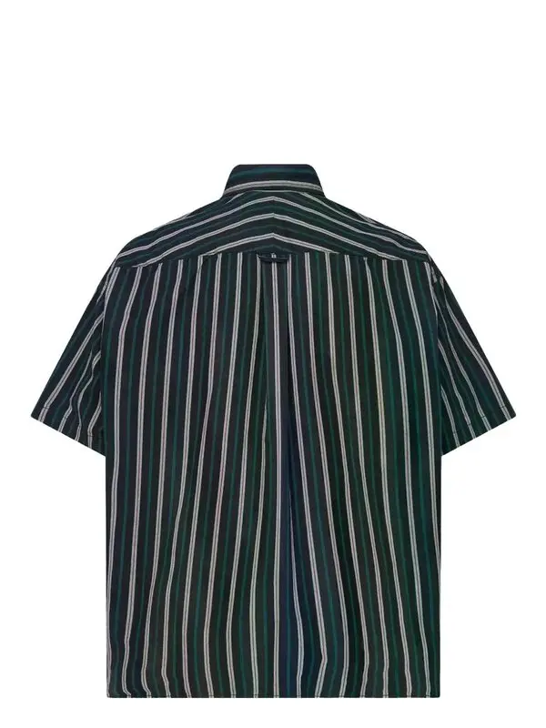 Mihara Yasuhiro Stripe-print Short-sleeve Shirt - Black