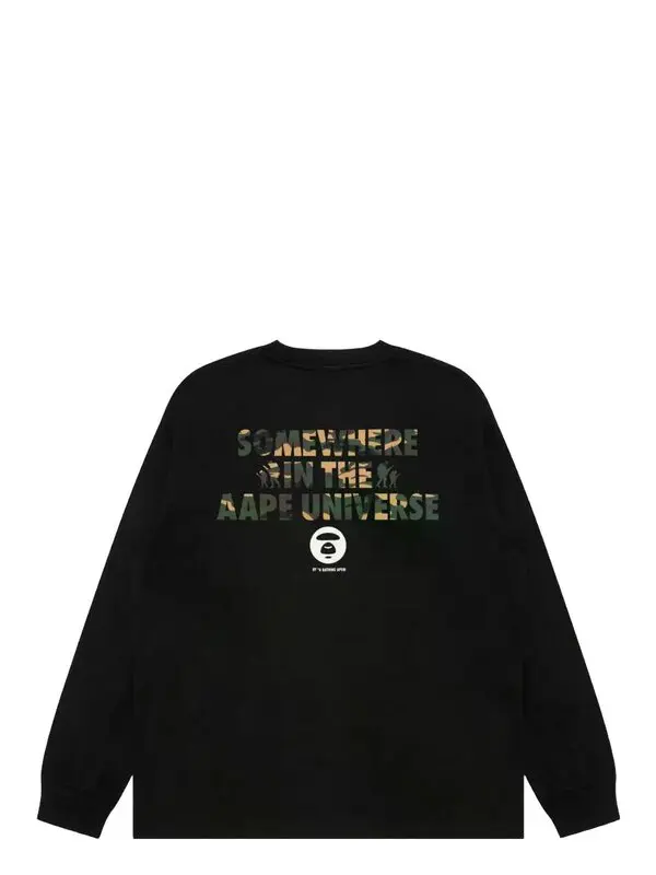 AAPE BY *A BATHING APE Camouflage-print Logo-print T-shirt - Black