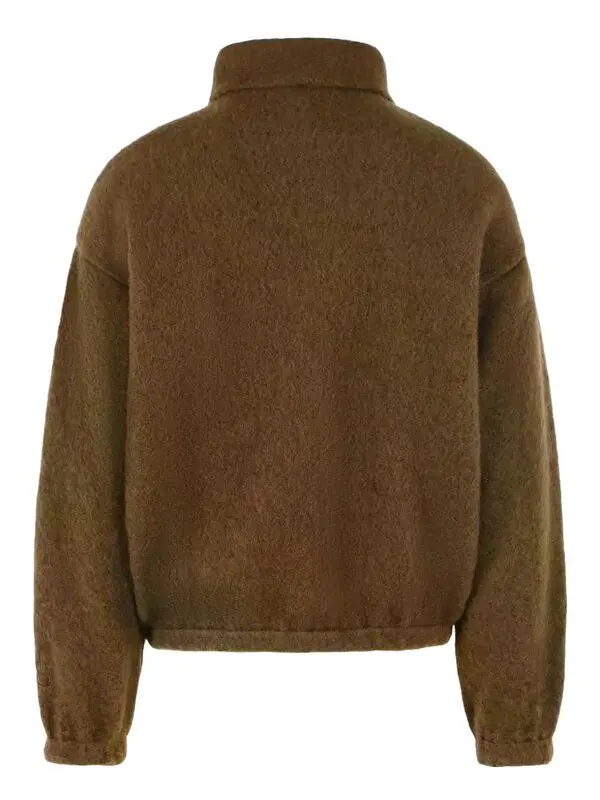 JIL SANDER Quarter-zip Wool-blend Sweater - Brown