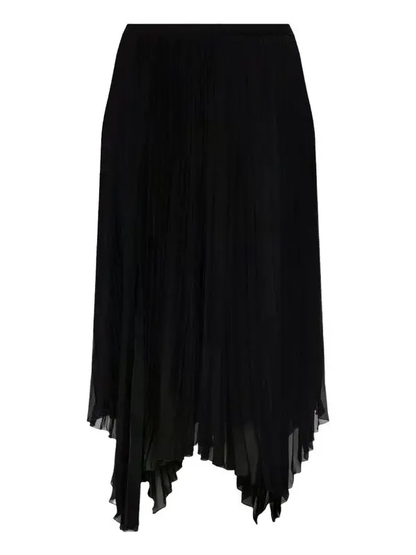 Valentino Garavani Pleated Asymmetric Skirt - Black