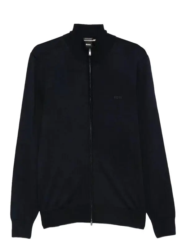 BOSS Balonso Zip-up Cardigan - Blue