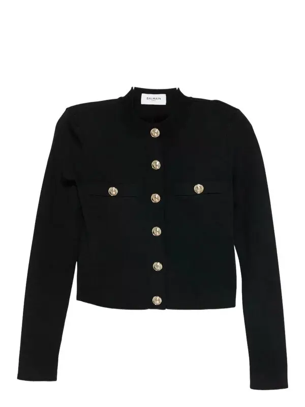 Balmain Embossed-button Cardigan - Black