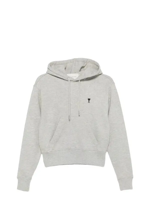 AMI Paris De Coeur Logo Hoodie - Grey