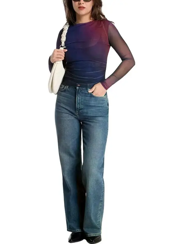 Desigual Gradient Mesh Top - Blue