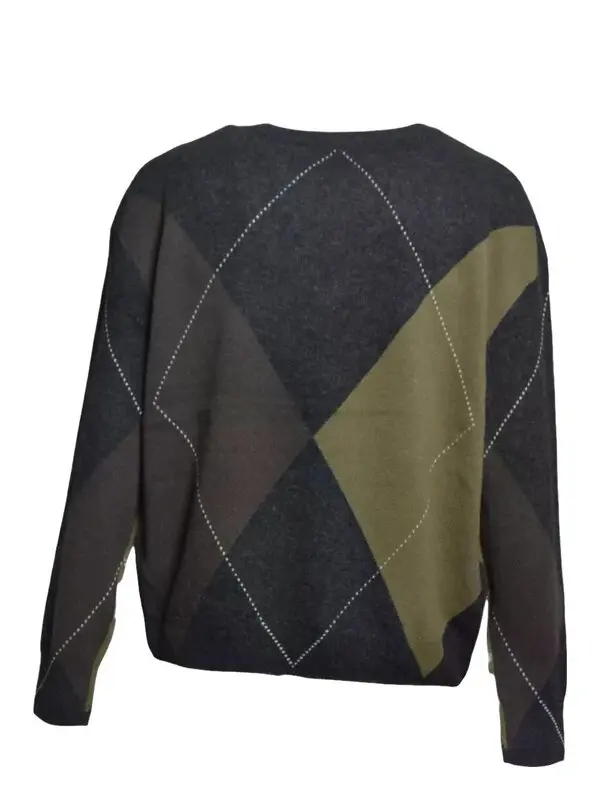 JCSOPHIE Argyle V-neck Sweater - Grey