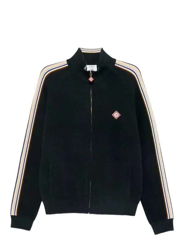Casablanca Logo-patch Zip-up Sweater - Blue