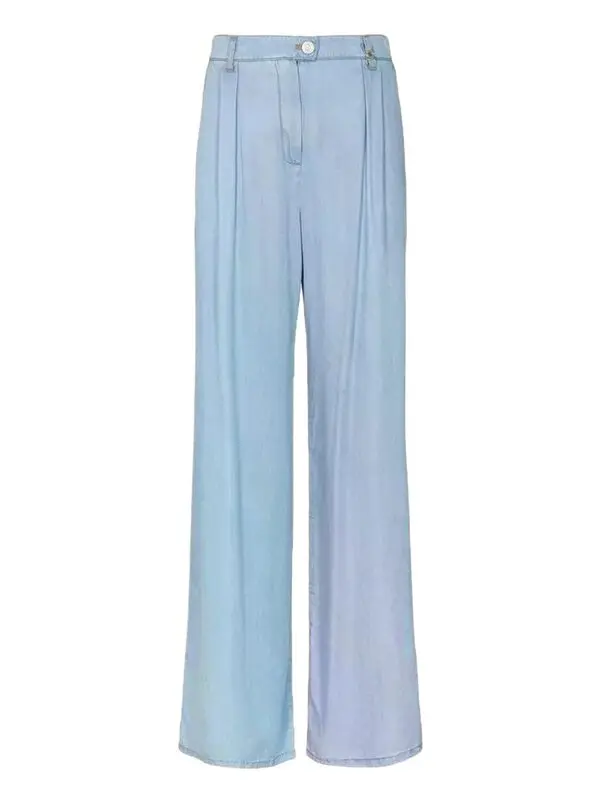 GAELLE PARIS Pleated Wide-leg Jeans - Blue