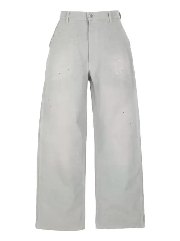 MAISON MARGIELA Paint-splatter Wide-leg Trousers - Grey