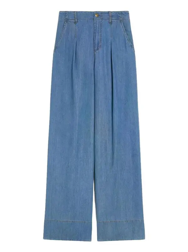 PENNYBLACK Pleated Wide-leg Jeans - Blue