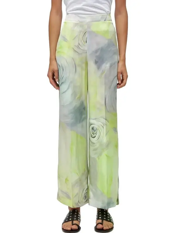 BLUGIRL Floral-print Wide-leg Trousers - Yellow