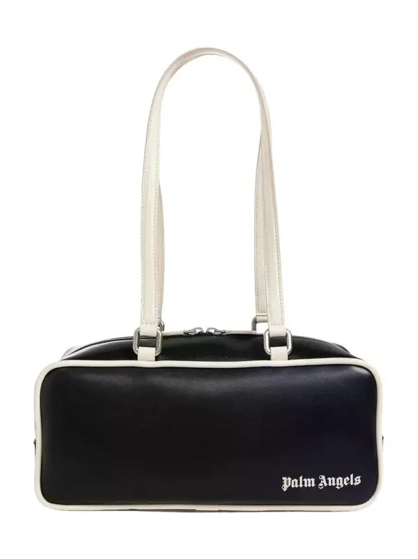 Palm Angels Logo-print Leather Shoulder Bag - Black