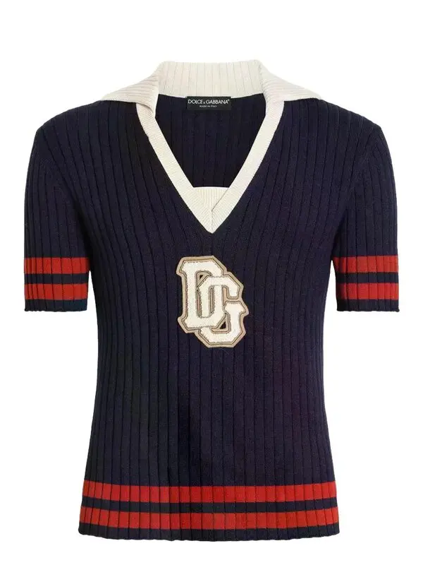 Dolce & Gabbana Ribbed Wool Pullover - Blue