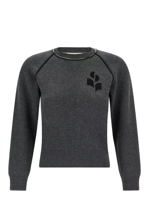 MARANT ETOILE Loriby Logo-flocked Sweater - Grey