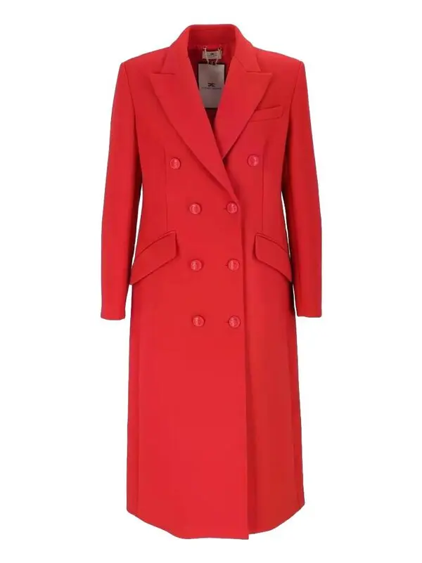 Elisabetta Franchi Double-breasted Peak-lapels Coat - Red