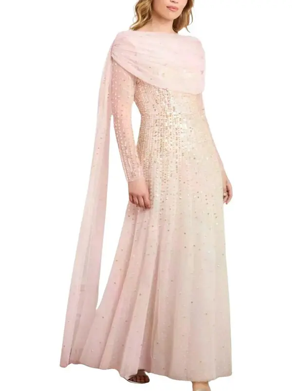 NEEDLE & THREAD Moonlight Sequin-embellished Gown - Pink