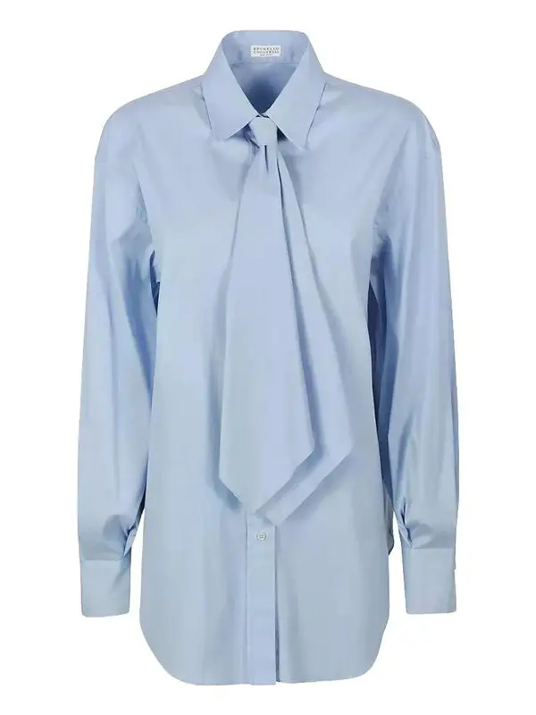 Brunello Cucinelli Stretch-cotton Poplin Shirt - Blue