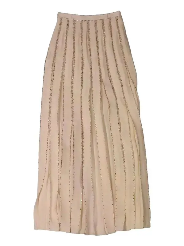 Valentino Garavani Sequin-embellished Pleated Skirt - Neutrals