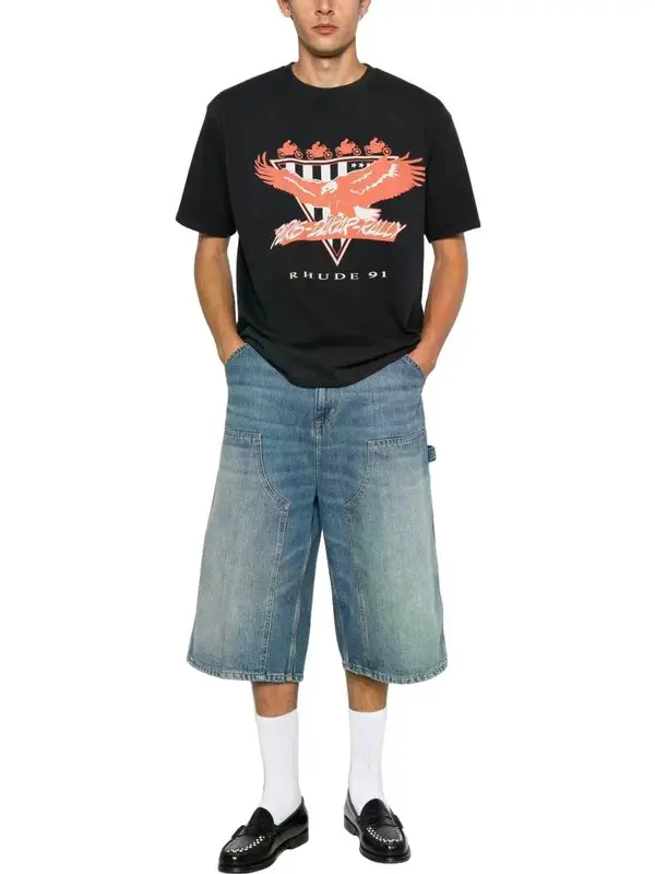 Rhude Stage Racing Graphic-print T-shirt - Black