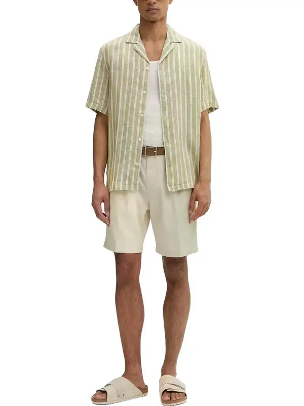 Marc O'polo Vertical-stripe Short-sleeve Shirt - Green