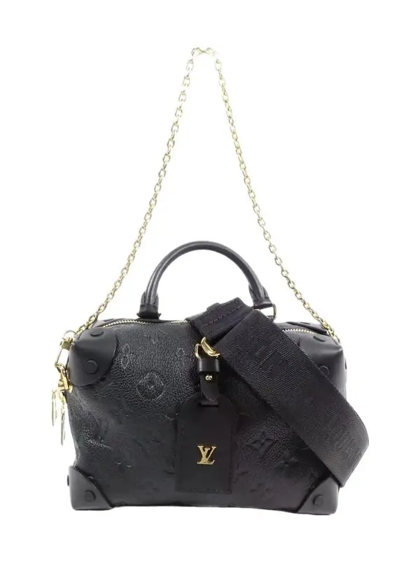 LOUIS VUITTON Petite Malle Souple Empreinte-monogram Shoulder Bag - Black