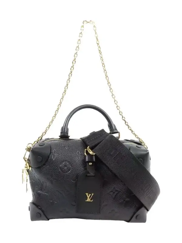 LOUIS VUITTON Petite Malle Souple Empreinte-monogram Shoulder Bag - Black