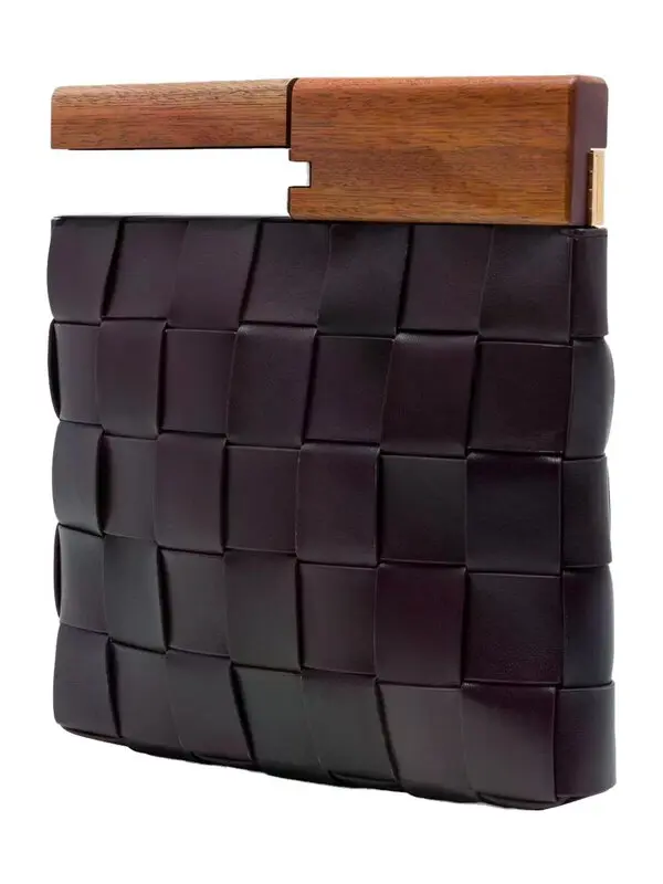Bottega Veneta 2019-2020 Lambskin Maxi Intrecciato The Snap Clutch Bag - Red
