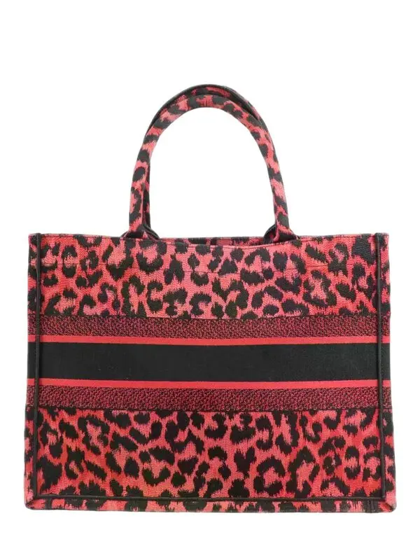 Dior Medium Book Tote Leopard-print Tote Bag - Red