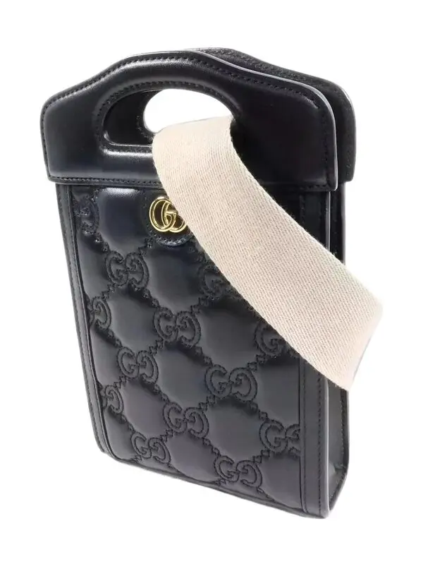 Gucci Gg Matelasse Calf Leather Shoulder Bag - Black
