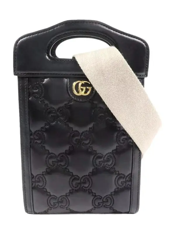 Gucci Gg Matelasse Calf Leather Shoulder Bag - Black