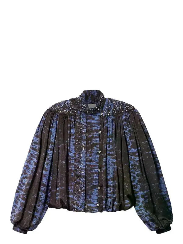 Isabel Marant Étoile Loyra Embellished Silk Blouse - Blue