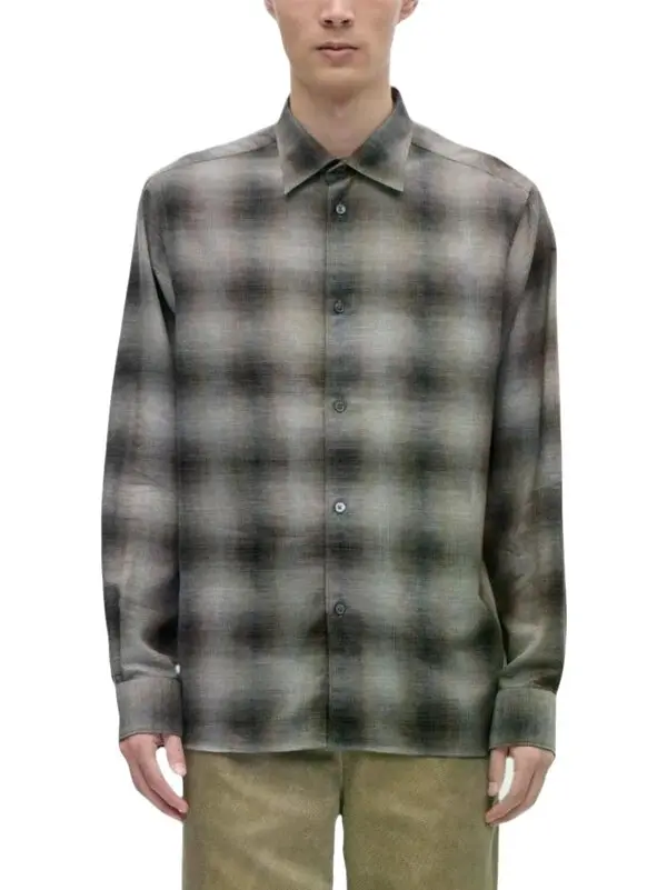BERNER KUHL Volume Check-print Shirt - Grey